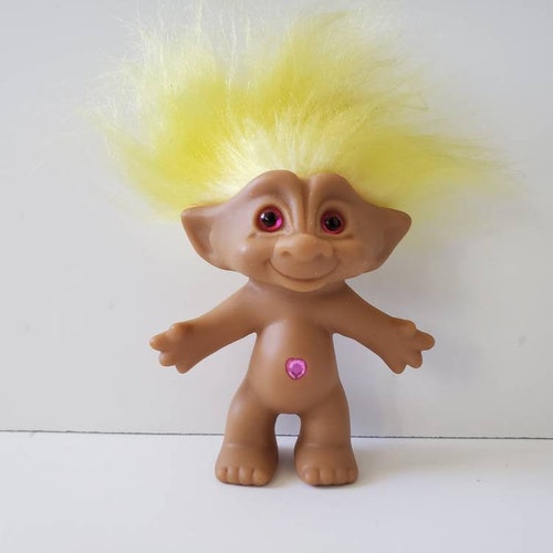 Vintage Ace Novelty Treasure Troll Doll Green Hair Green - Etsy