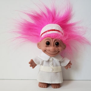 Vintage Russ Troll Doll Nurse, Pink Hair Trolls 5" - Etsy