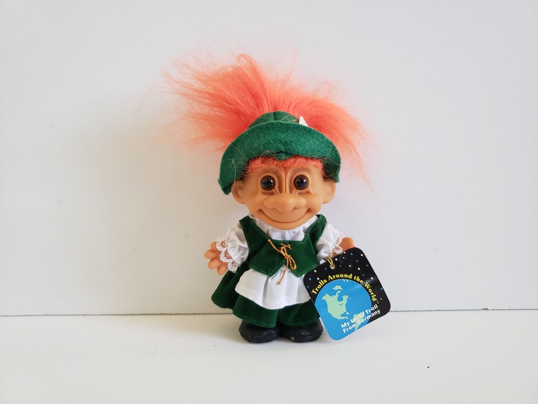 Vintage Russ Troll Doll, German Girl, Orange Hair 5 Trolls NOS With Tag ...