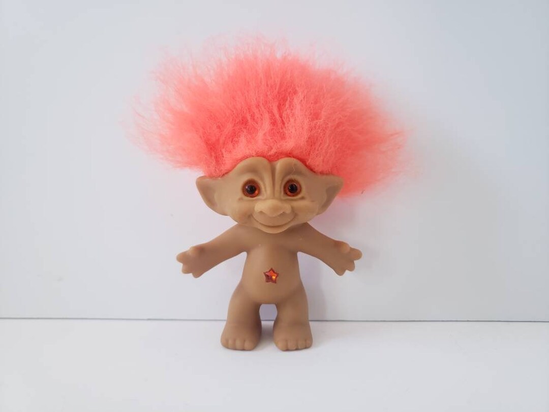 Vintage Ace Novelty Treasure Troll Doll Orange Hair Orange - Etsy