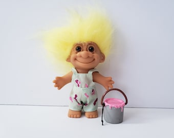 Vintage Painter Troll Doll pastel Painter Troll With Pink Hair Russ ...