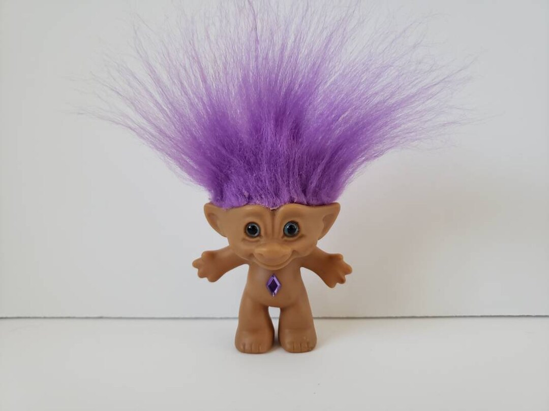 Vintage Ace Novelty Treasure Troll Doll Purple Hair Purple - Etsy