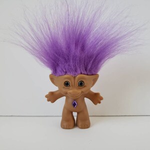 Vintage Ace Novelty Treasure Troll Doll Purple Hair Purple - Etsy