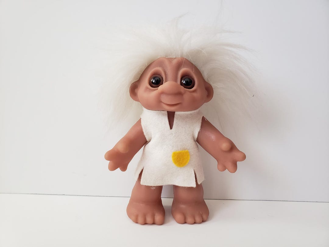 Vintage Dam Troll Doll, Thomas Dam, White Hair, 7" Trolls, 1988, Made ...