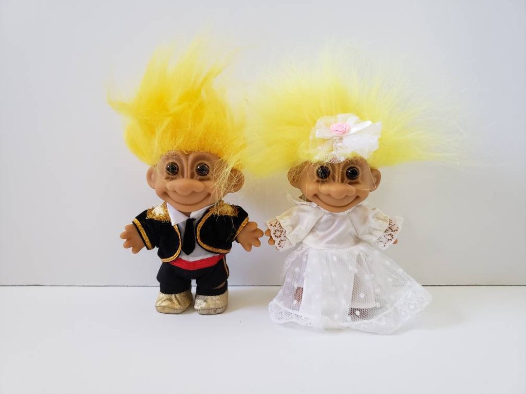 Vintage Wedding Troll Dolls Bride and Groom Wedding Trolls - Etsy