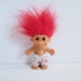 Vintage Ace Novelty Treasure Troll Doll Red Hair Red Circle - Etsy