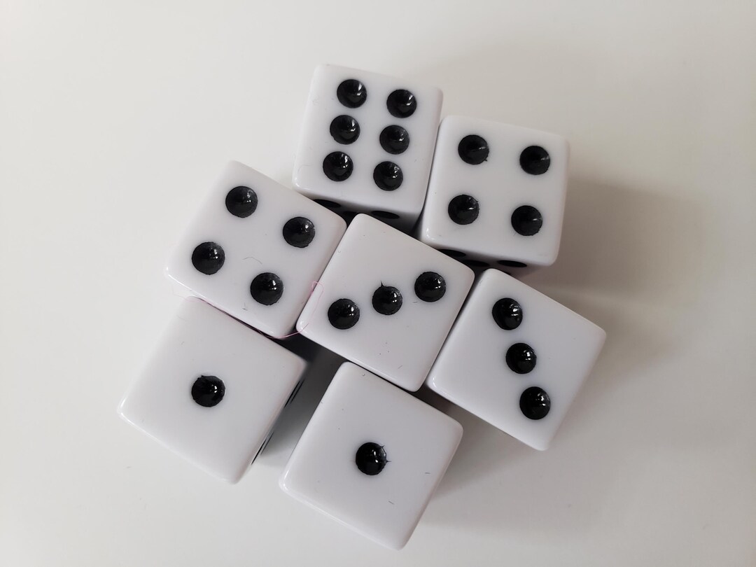 Lot of White Dice, 16mm Solid Dice, Extra Board Game Pieces, Crafts Fun ...