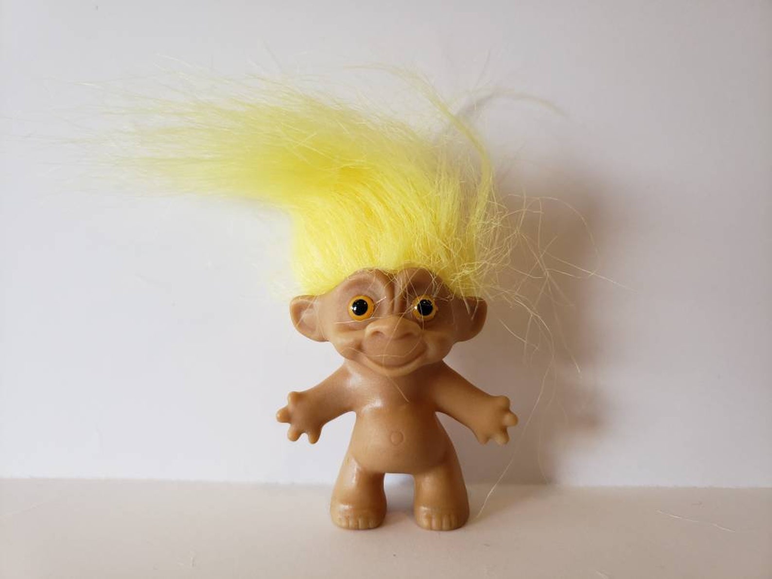 Vintage Monkey Face Troll Doll Bright Eyes Pink Teal | Etsy