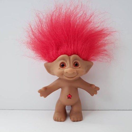 Vintage Ace Novelty Treasure Troll Doll Green Hair Green - Etsy