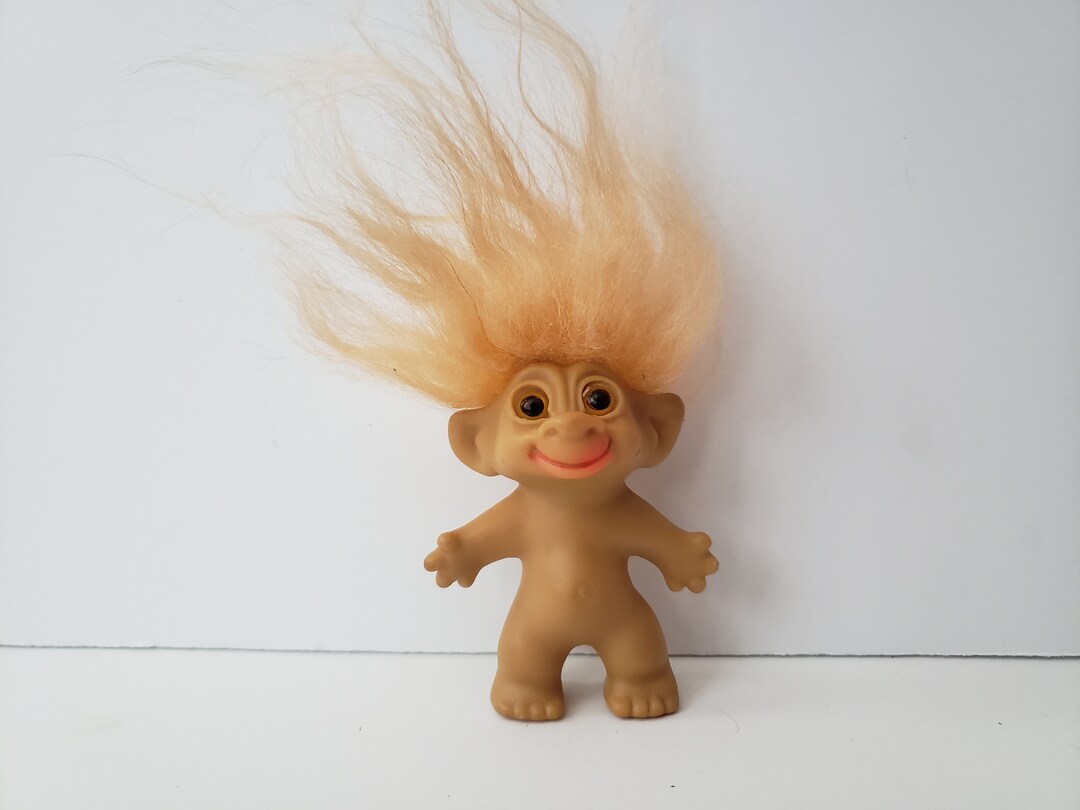 Vintage Tab Troll Puppe, 1960er Jahre, orangefarbene Haare, 6,5 cm ...