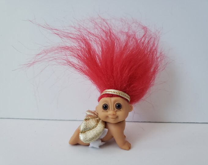 Vintage Russ Troll Doll Christmas Angel, Red Hair Troll, Stocking ...