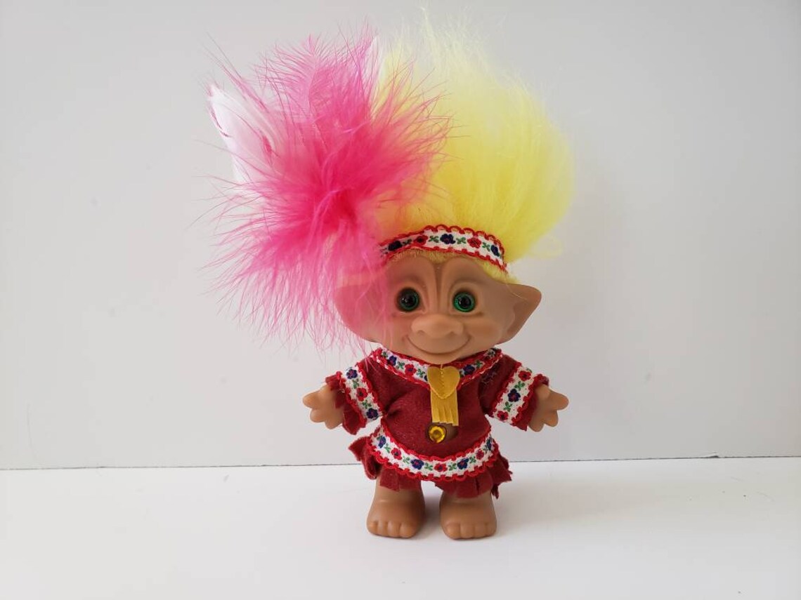 Vintage Ace Novelty Treasure Troll Doll Yellow Hair Yellow - Etsy