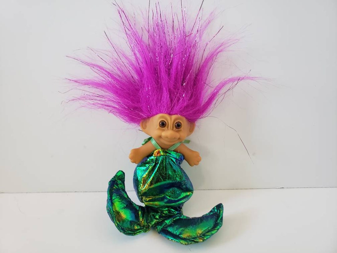 Vintage Russ Troll Doll Rainbow Mermaid Troll Purple Hair - Etsy