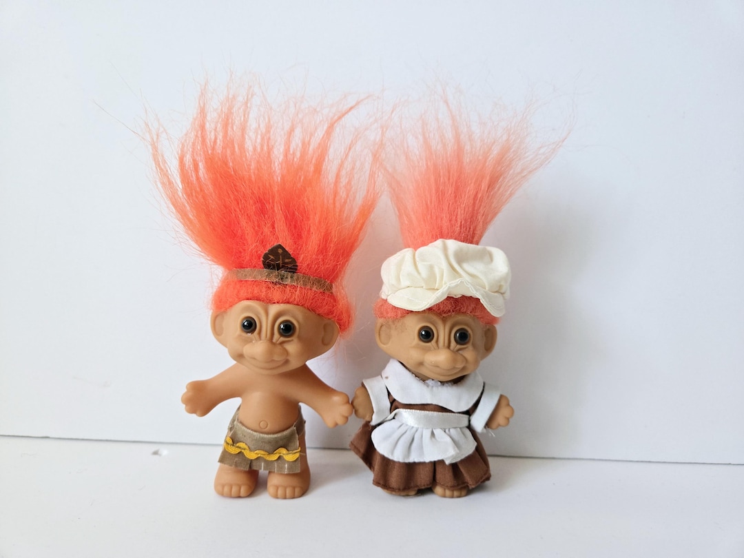 Thanksgiving Pilgrim Troll, Native American Indian Troll Couple ...