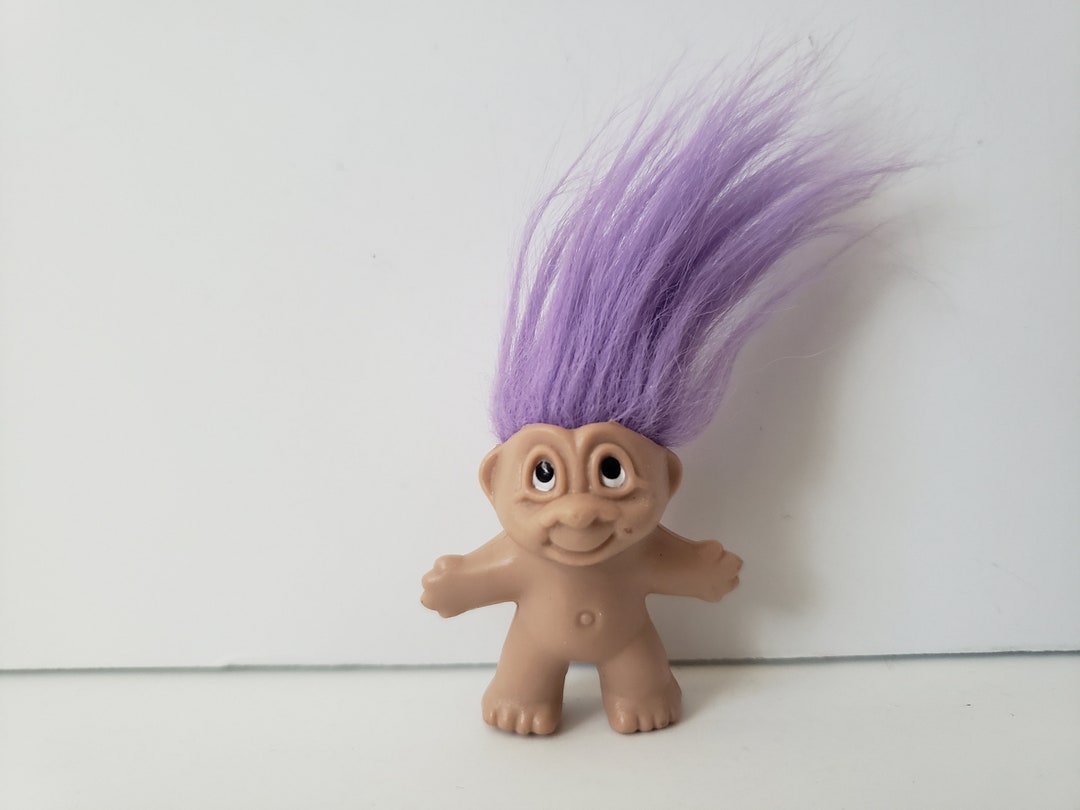 Vintage Dam Troll Doll, Mini Baby Troll, Purple Hair, 1.5 Trolls, Rare ...
