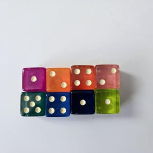 Lot of Colored Dice, 16mm, Rainbow Transparent Dice, Extra Board Game ...