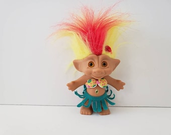 Vintage Ace Novelty Treasure Troll Doll Orange Hair Orange - Etsy