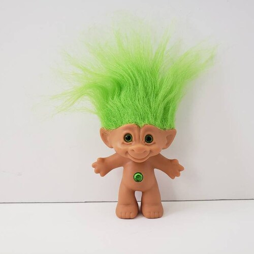 Vintage Ace Novelty Treasure Troll Doll Pink Hair Pink - Etsy