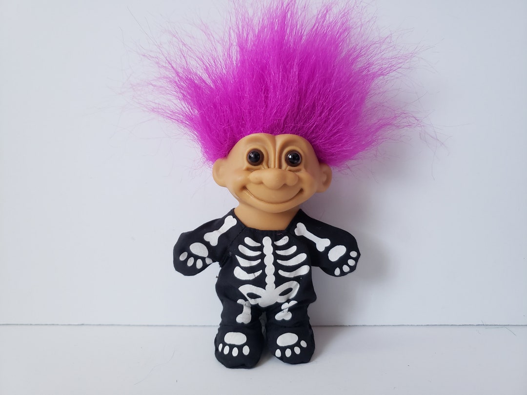 Vintage Russ Troll Doll Halloween Skeleton Troll Doll Purple - Etsy