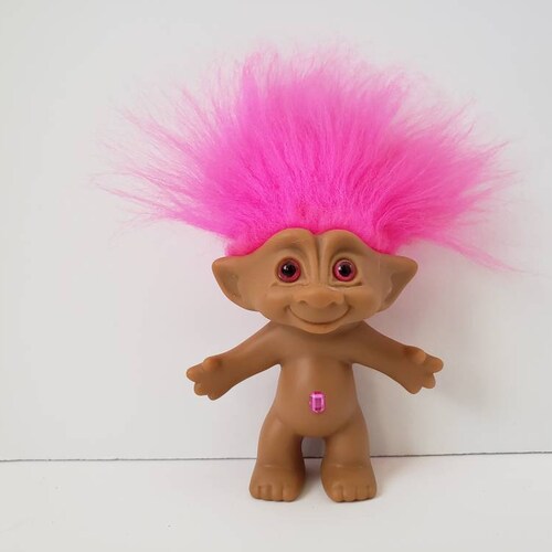 Vintage Ace Novelty Treasure Troll Doll Green Hair Clear - Etsy