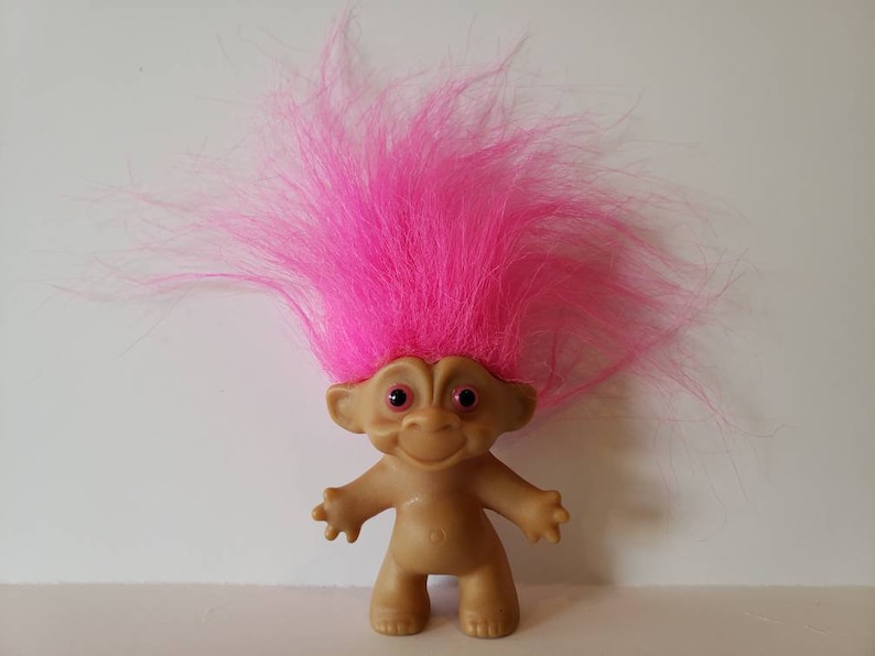 Vintage Monkey Face Troll Doll Bright Eyes, Pink, Teal, Purple, Orange ...