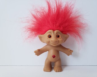 Vintage Ace Novelty Treasure Troll Doll, Yellow Hair, Yellow Diamond ...