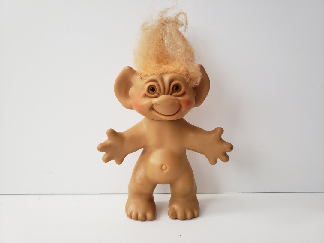 Vintage Wishnik Troll Doll, Uneeda Trolls, Original Peach Hair, 6 ...