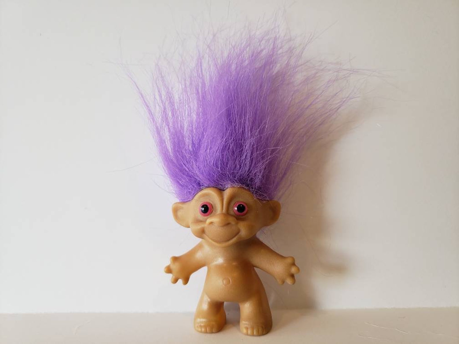 Vintage Monkey Face Troll Doll Bright Eyes Pink Teal | Etsy