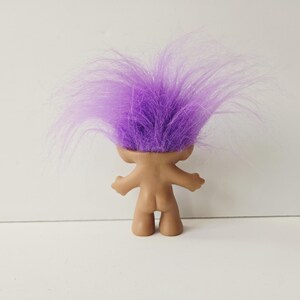 Vintage Ace Novelty Treasure Troll Doll Blue Eyes, Purple Hair, Purple ...