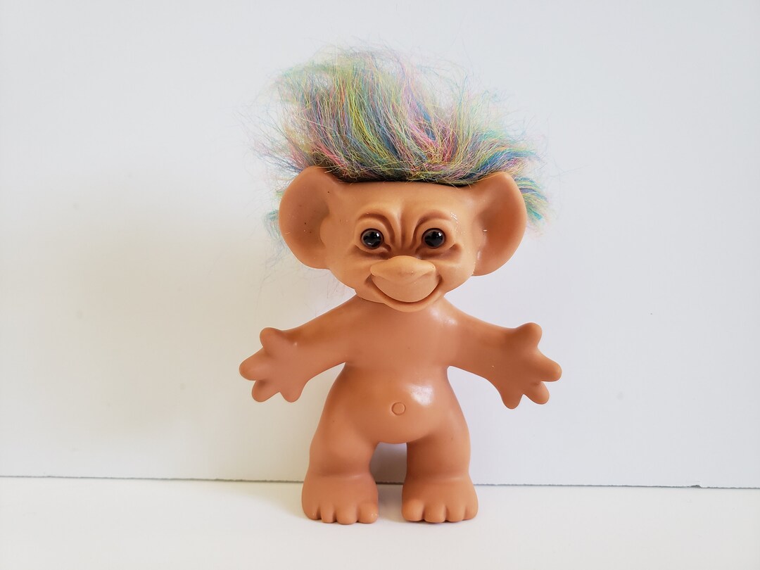 Vintage Wishnik Troll Doll, Uneeda Trolls, Original Rainbow Hair, 6 ...