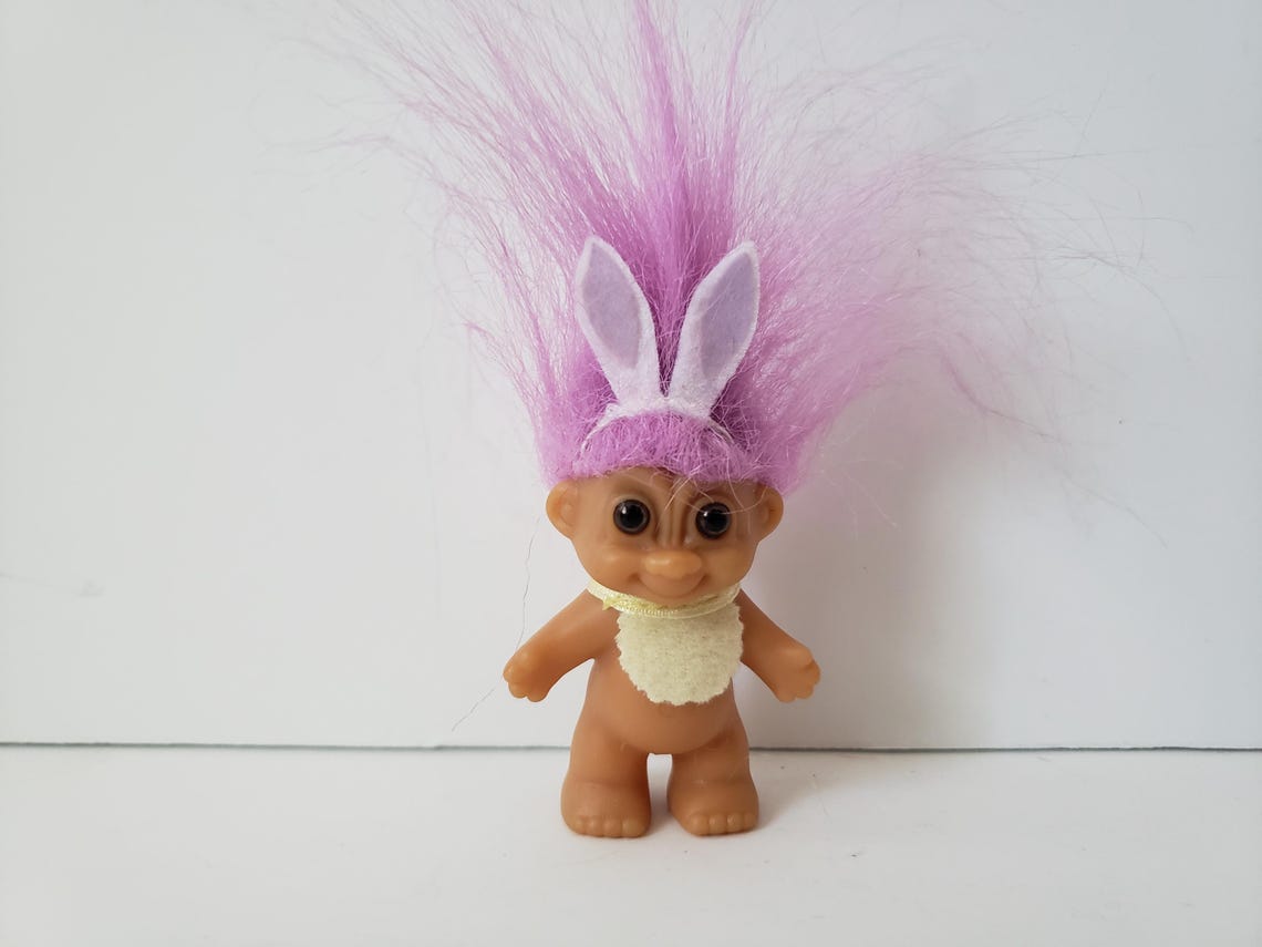 Vintage Russ Troll Doll, Baby Bunny, Purple Hair Trolls 2", Easter ...