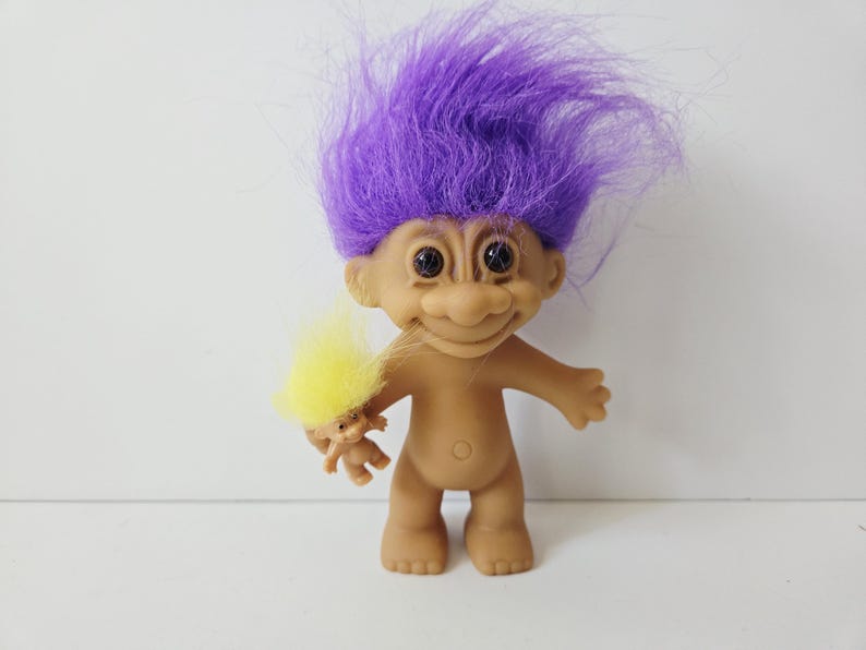Vintage Russ Troll Dolls, 5" Naked Trolls, Rainbow Hair, Choose Pink ...