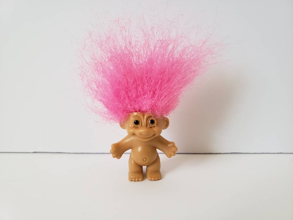 Vintage Russ Troll Doll Pin, Pink Hair, Troll jewelry… - Gem
