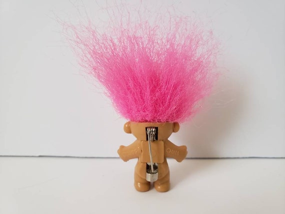 Vintage Russ Troll Doll Pin, Pink Hair, Troll jewelry… - Gem
