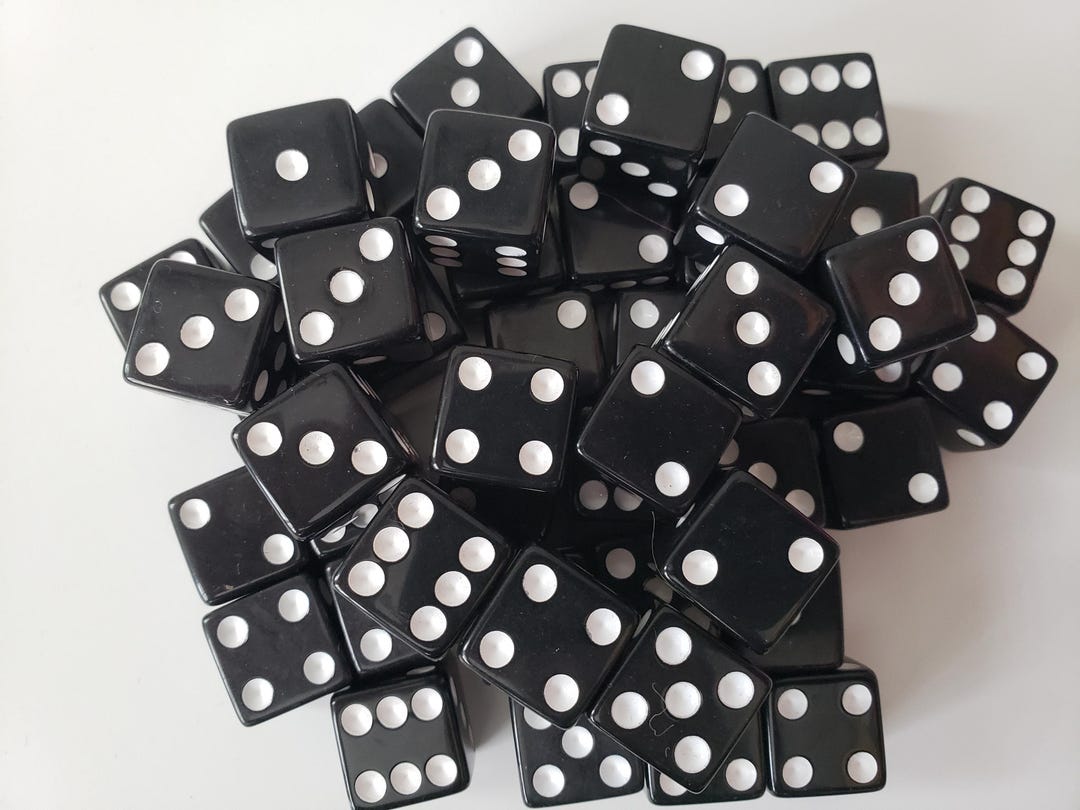 Lot of Black Dice, 16mm Solid Dice, Extra Board Game Pieces, Crafts Fun ...