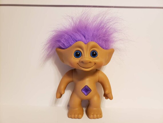 Vintage Ace Novelty Treasure Troll Doll Purple Hair Purple | Etsy
