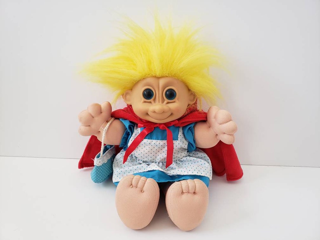 Vintage Russ Troll Doll, Little Red Riding Hood, Yellow Hair, Large 12 ...