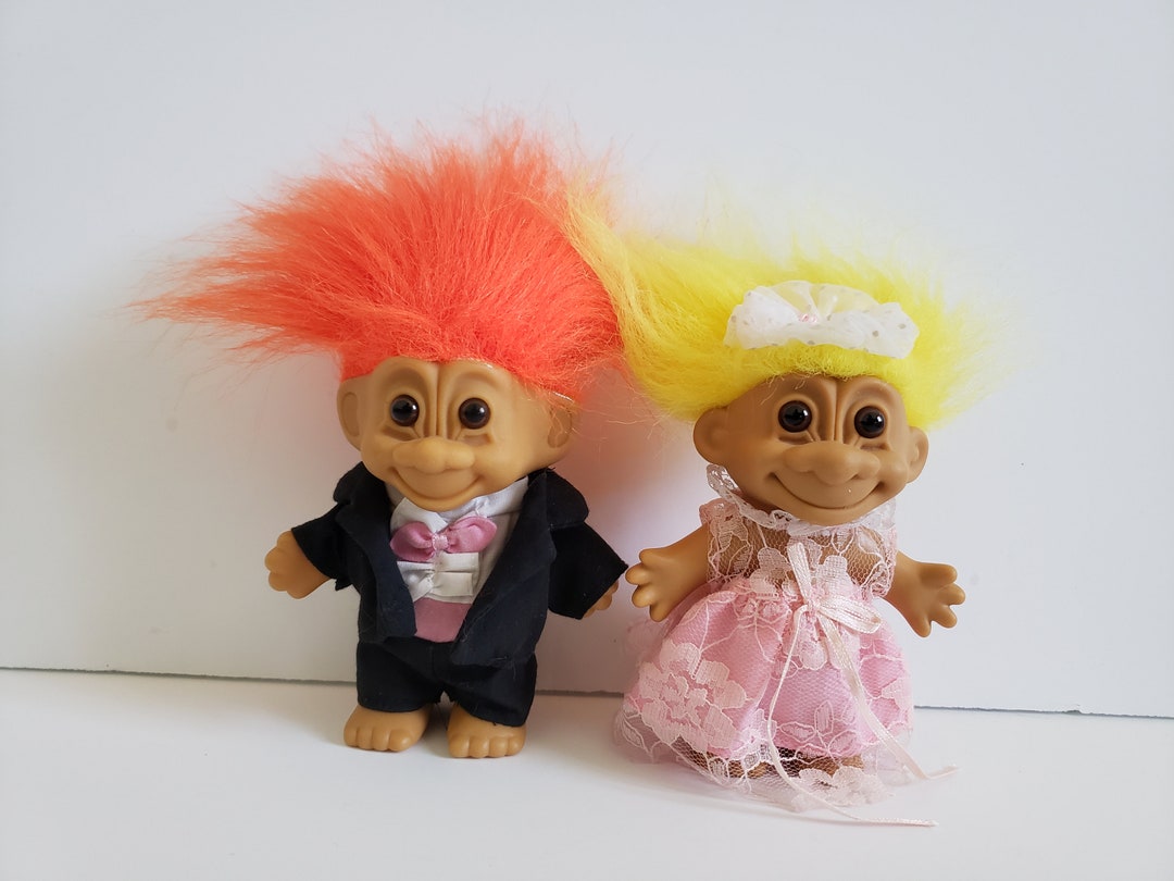 Vintage Russ Troll Dolls Bride and Groom Wedding Trolls - Etsy UK