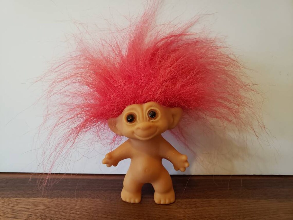 Vintage Tab Troll Doll Red Hair Trolls 3 Unmarked | Etsy