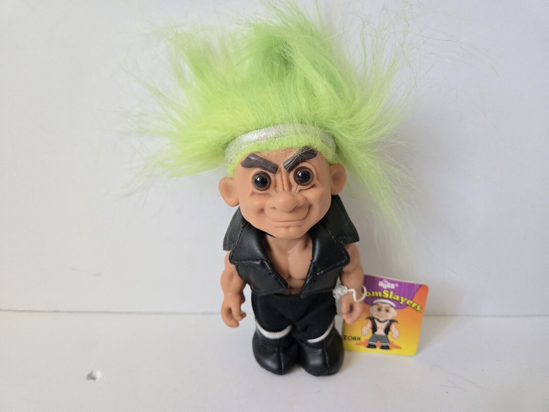 Vintage Russ Troll Doll, Doom Slayers, Green Hair Trolls 5 Boy Trolls ...