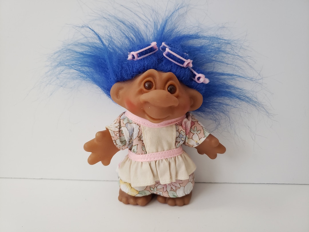 Vintage Dam Troll Doll Grandma Troll Original Long Blue - Etsy