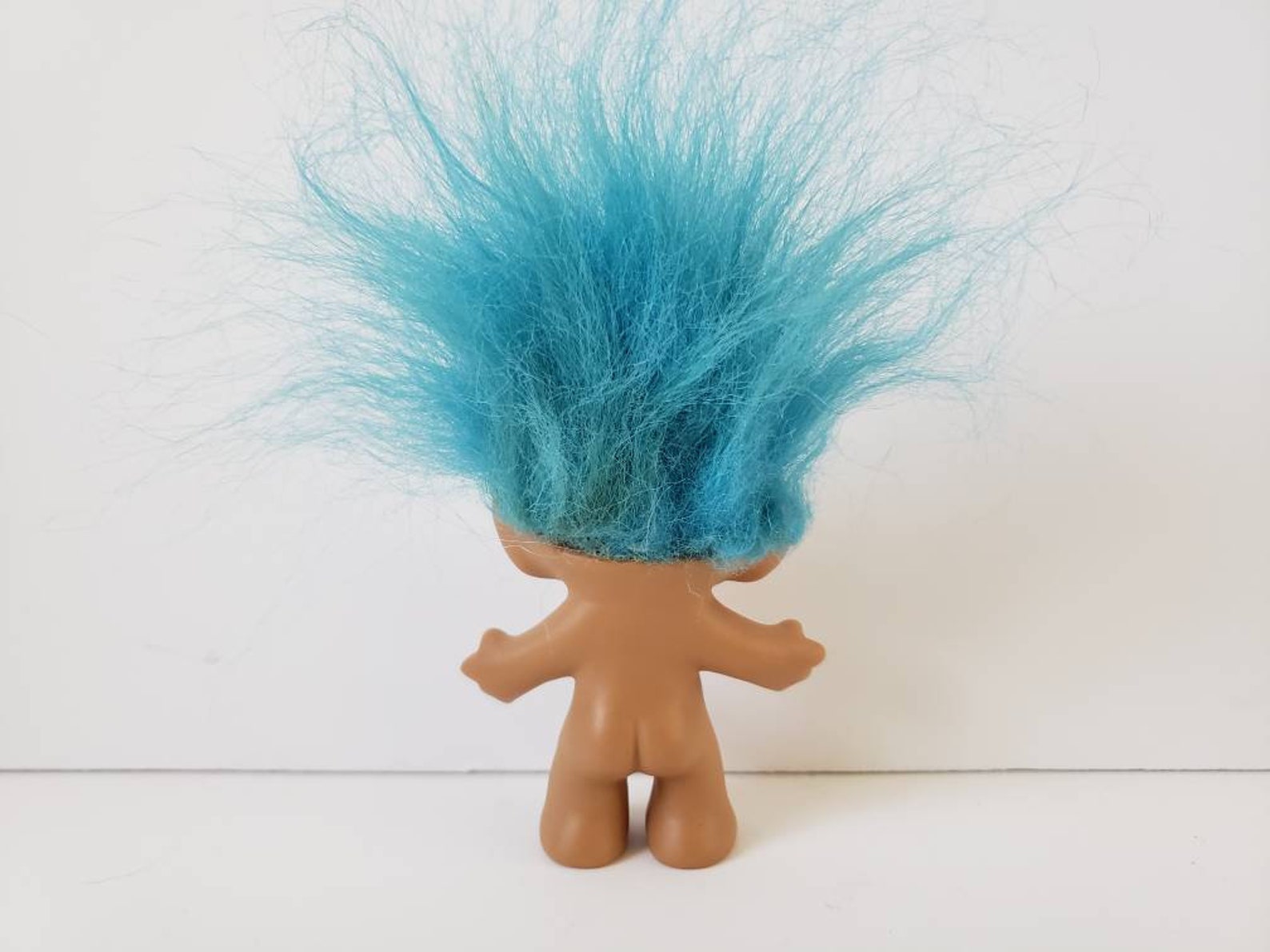 Vintage Ace Novelty Treasure Troll Doll Aqua Blue Hair Pink - Etsy