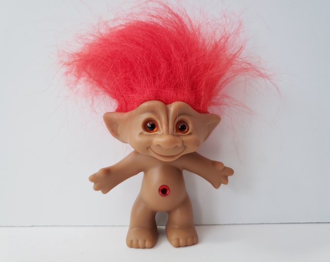 Vintage Ace Novelty Treasure Troll Doll, Green Hair, Green Star Jewel ...