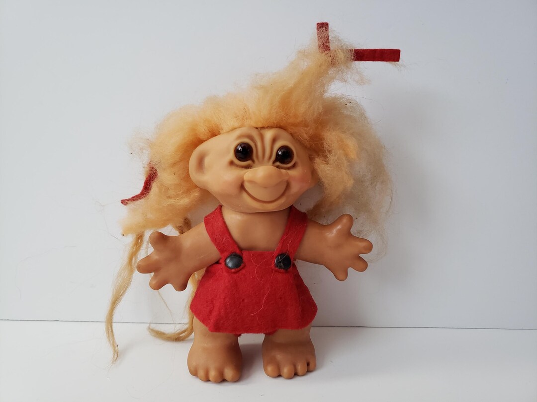 Vintage Dam Troll Doll, Peach Hair, 6" Trolls, 1960s, 60s Troll Made in ...