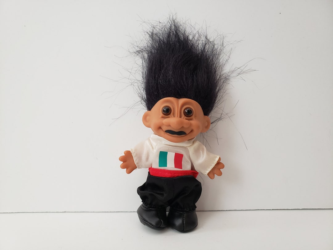 Vintage Russ Troll Doll, Around the World, Italy, Moustache, Black Hair ...