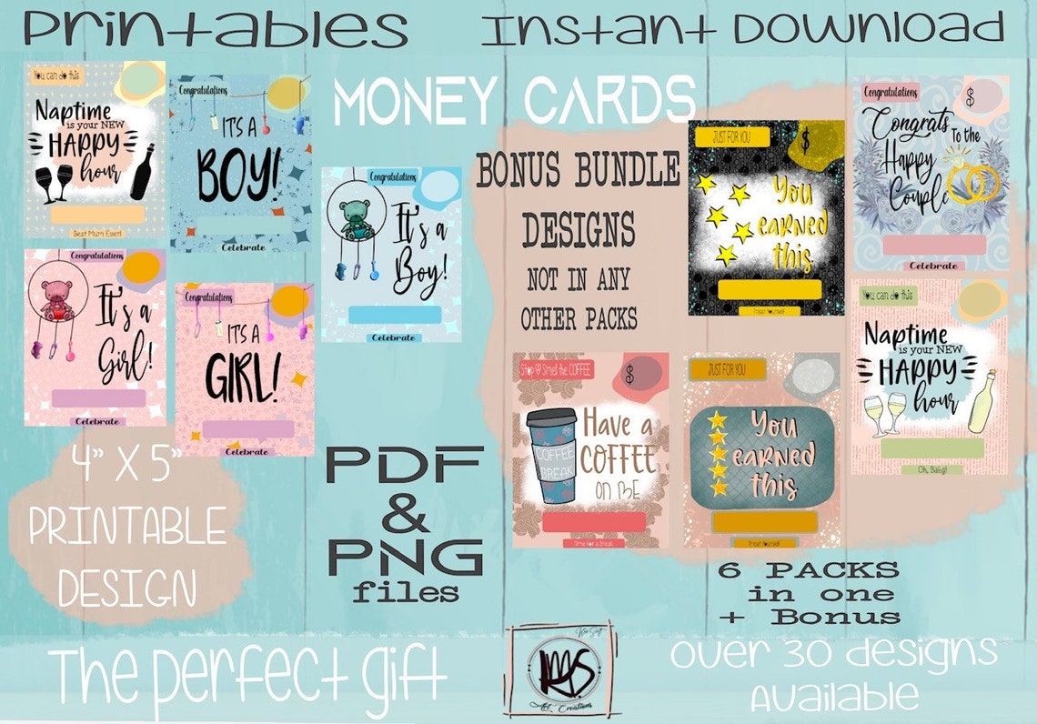 Money Cards, Gifts, Birthday, Celebration, Printable, Download ...
