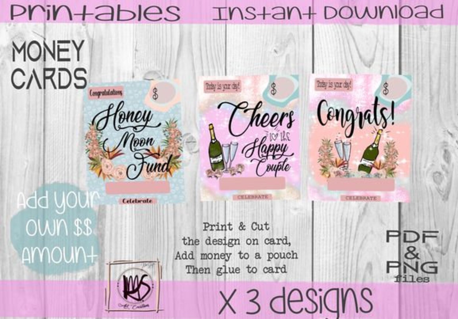 Money Cards, Gifts, Wedding, Celebration, Printable, Download ...