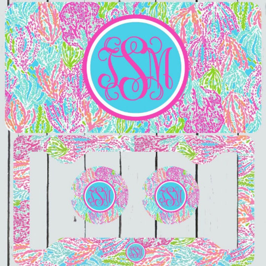 Teal Pink Colors Car Tag, Monogrammed License Plate, Personalized ...
