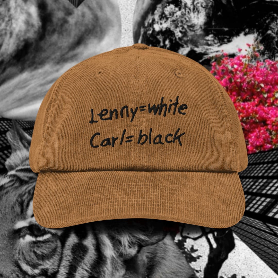 Lenny White Carl Black the Simpsons Embroidered Corduroy Hat - Etsy