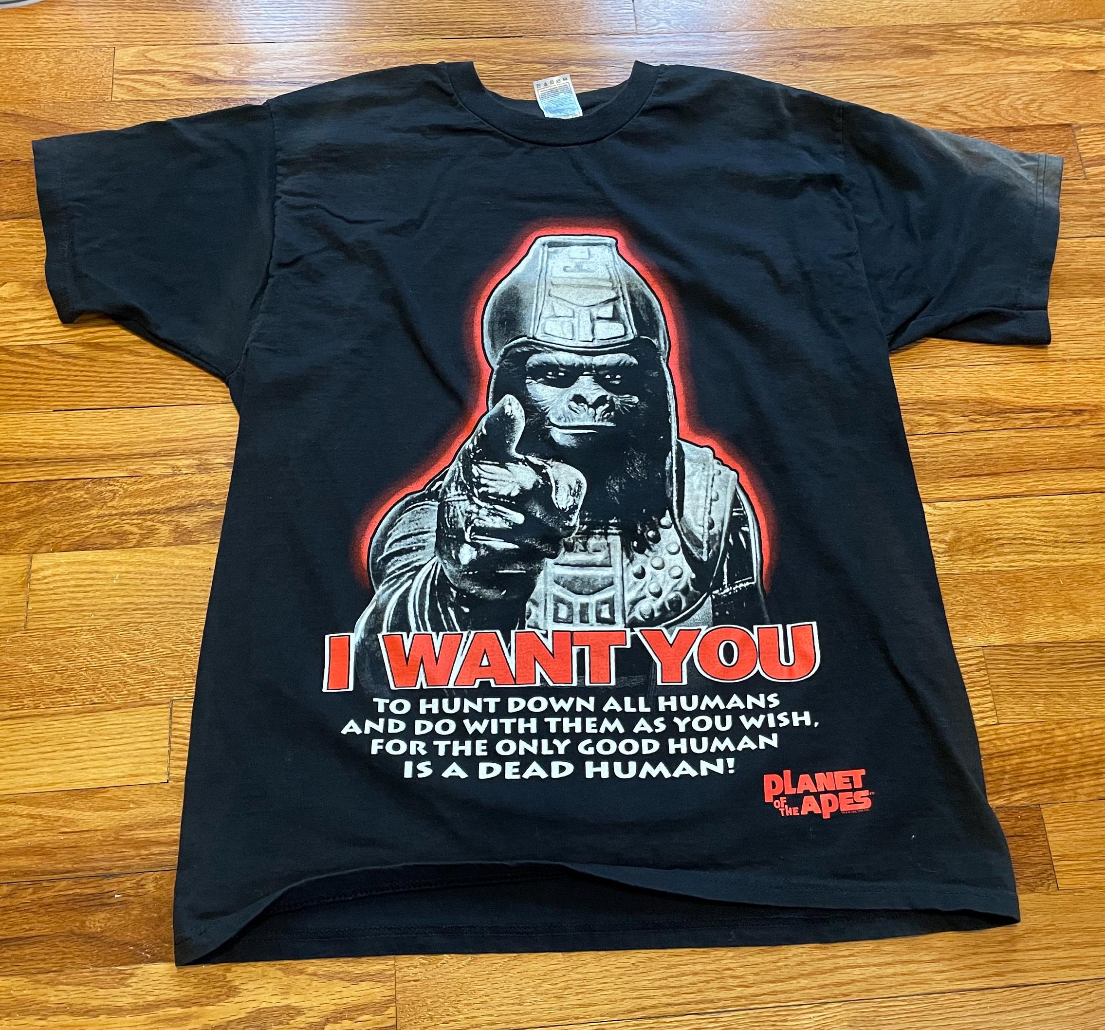 1999 90s Planet of the Apes Vintage T-shirt Faded Movie 1999 90s Planet of the Apes Vintage T-shirt Faded Movie